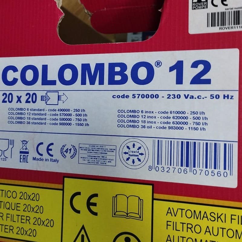 COLOMBO 12 frame filter press buy in BTS Engineering