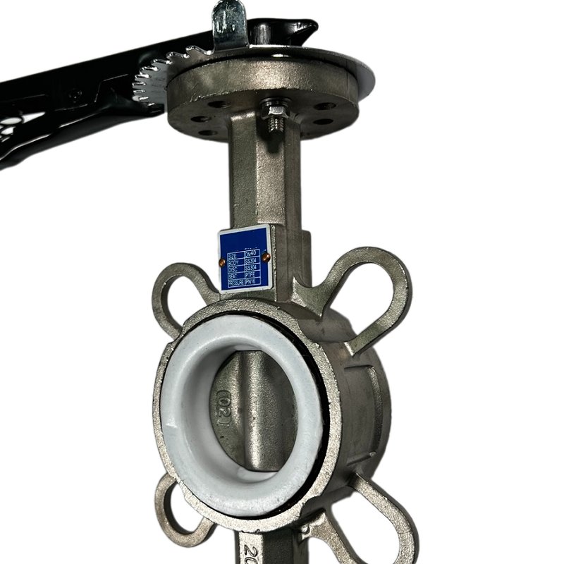 PN16 DN40 Butterfly valve, body and disc made of stainless steel AISI ...